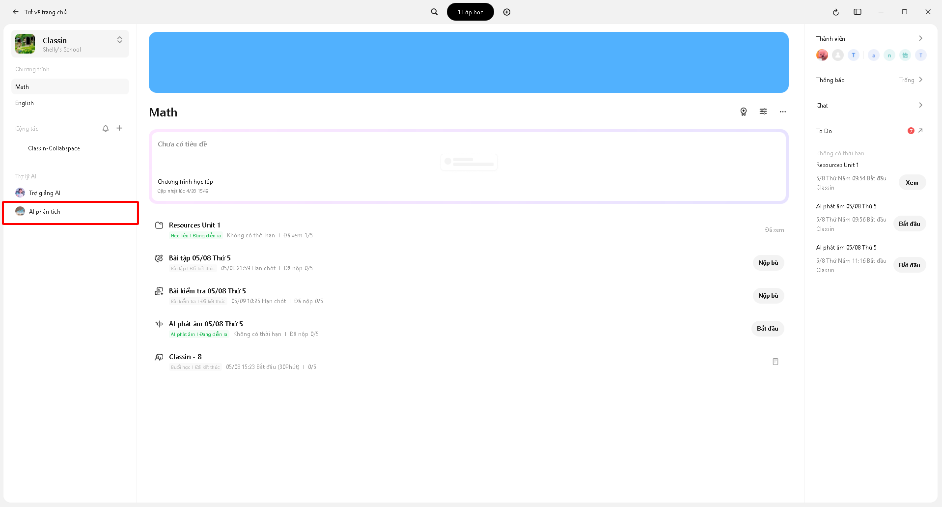 Học tập cùng AI phân tích (AI Learning Analytics) - ClassIn Việt Nam